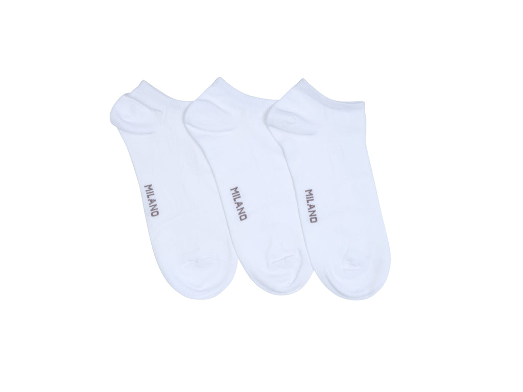 EXTRA LOW CUT SOCKS - WHITE 3 PACK - BY MILANO – MILANO QATAR